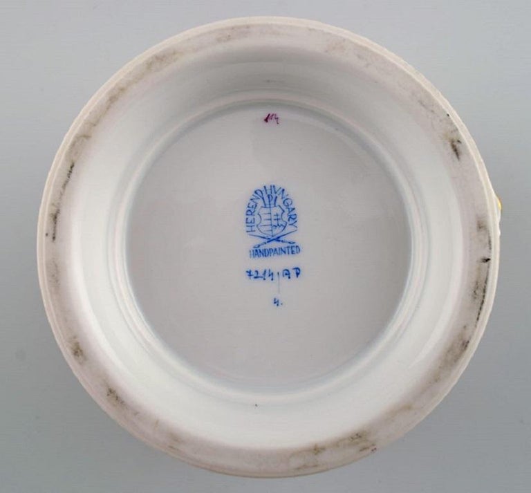 Herend Chinese Bouquet Raspberry, Two Flower Pots in Hand-Painted ...