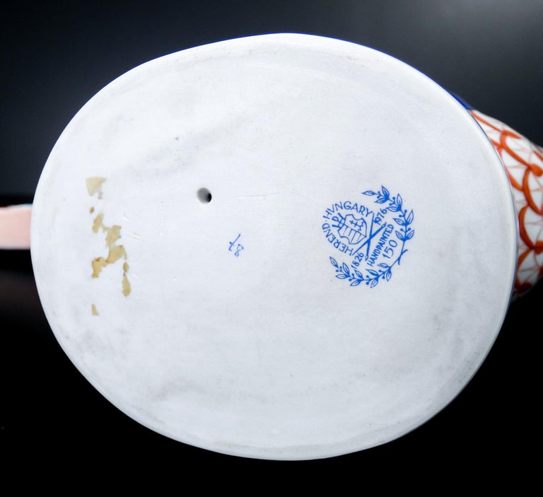 HEREND hand painted "Pheasant" in the typical fishnet style. Hungary ...