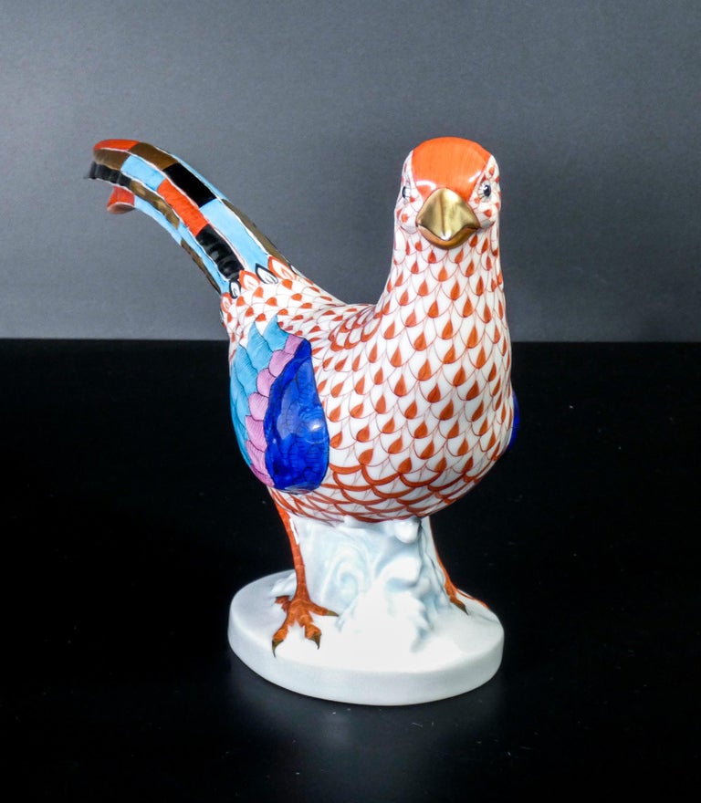HEREND hand painted "Pheasant" in the typical fishnet style. Hungary ...