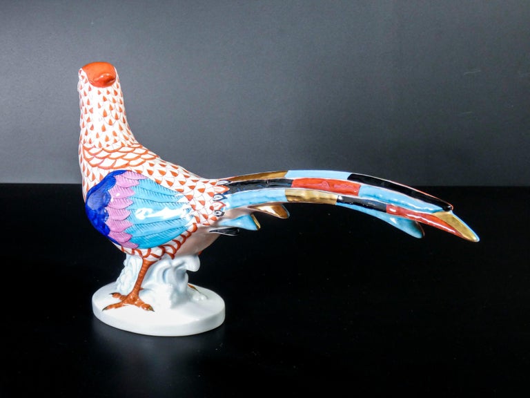 HEREND hand painted "Pheasant" in the typical fishnet style. Hungary ...