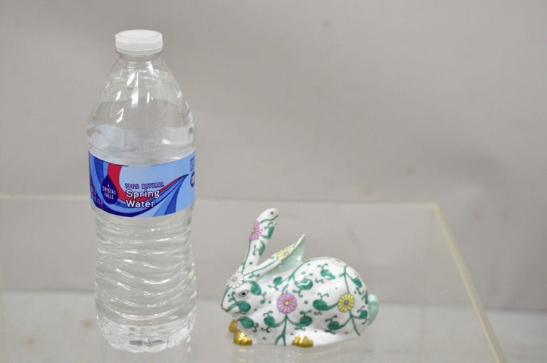 Herend Hungary 15335 Porcelain SBC Siang Blanc Green Flower Bunny ...