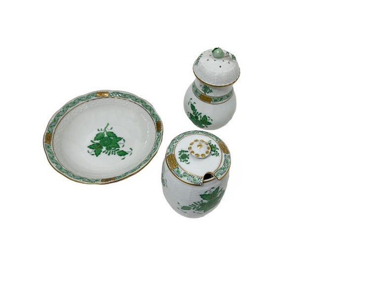 Herend Hungary Porcelain "Chinese Bouquet Apponyi Green" Set For Sale ...