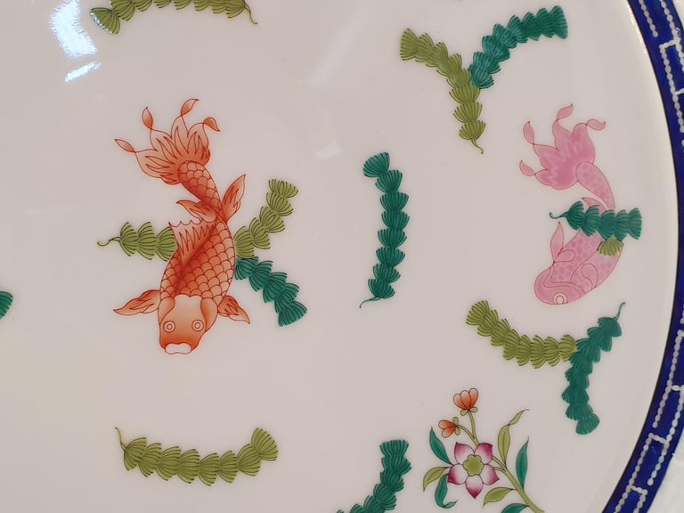 Herend "Poisson" Hand Painted Polychrome Porcelain Cake Plate, Hungary ...