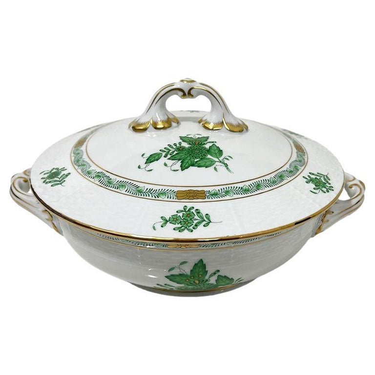 Herend Porcelain "Chinese Bouquet Apponyi Green" Tureen with Handles ...
