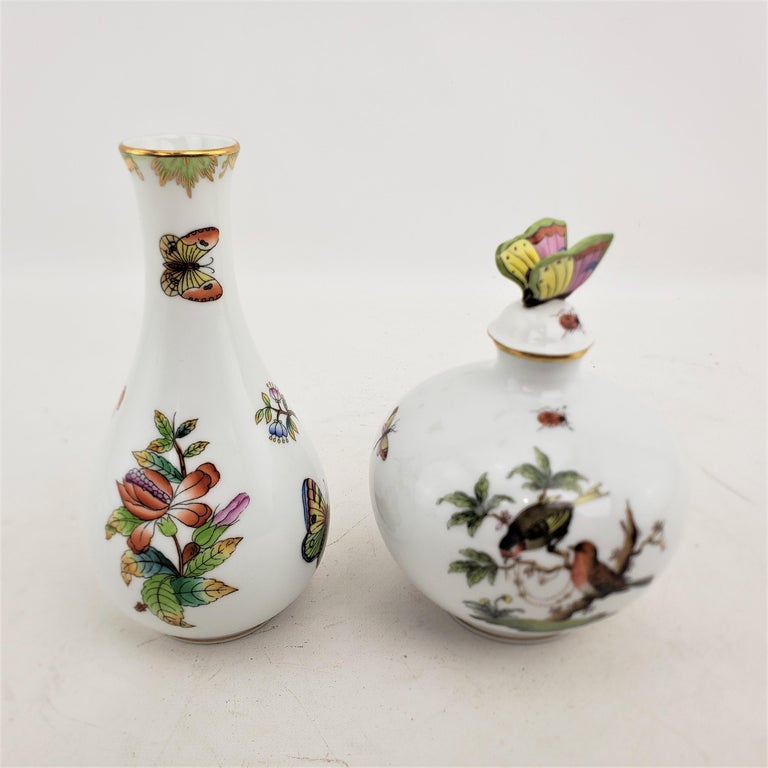 Herend Porcelain Rothschild Birds Perfume Bottle and Queen Victoria ...