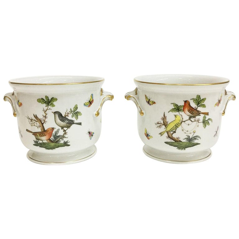Herend Porcelain "Rothschild" Cachepots For Sale at 1stDibs