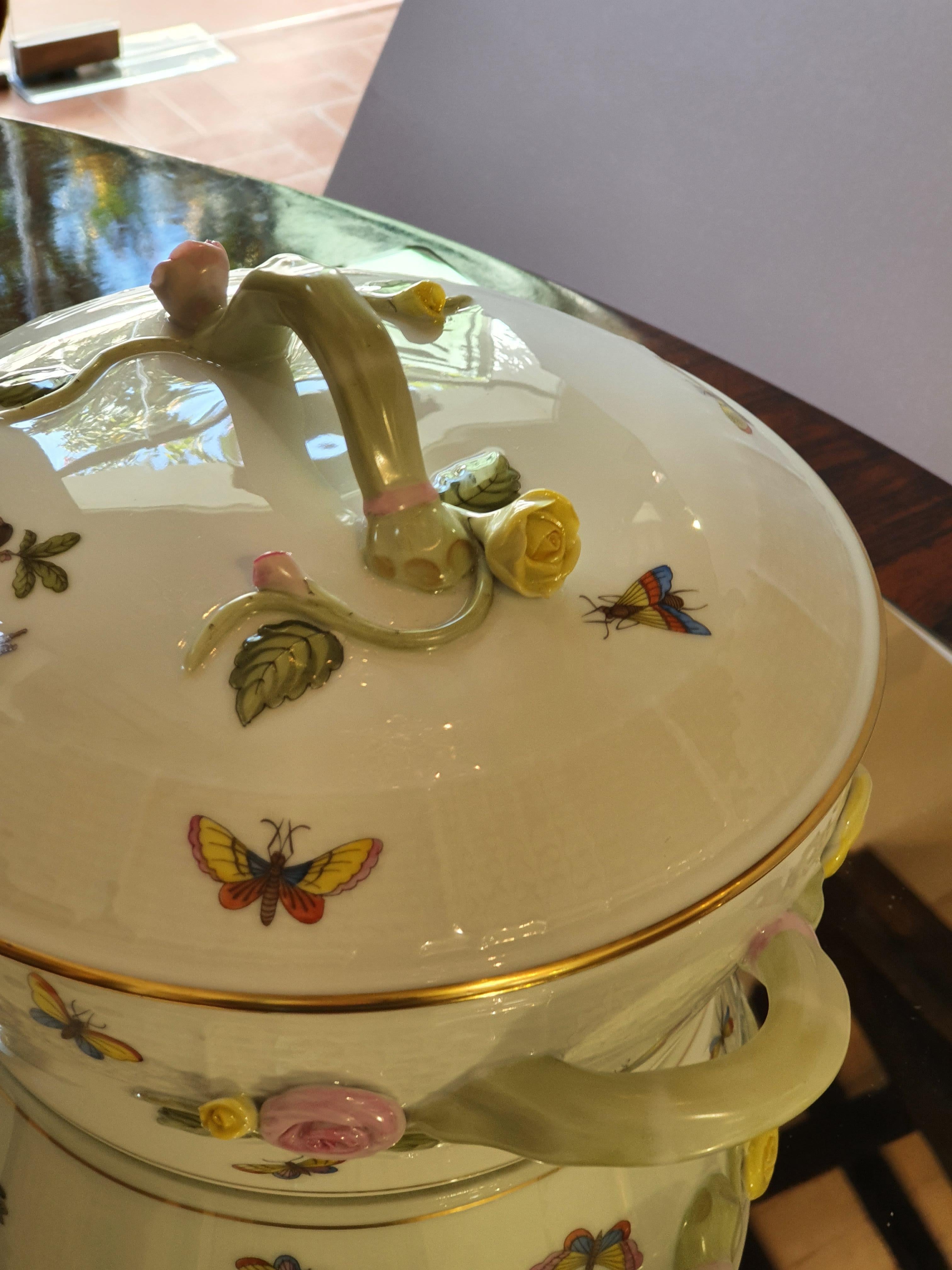 Herend "Rothschild" Hand Painted Porcelain Covered Vegetable Dish ...