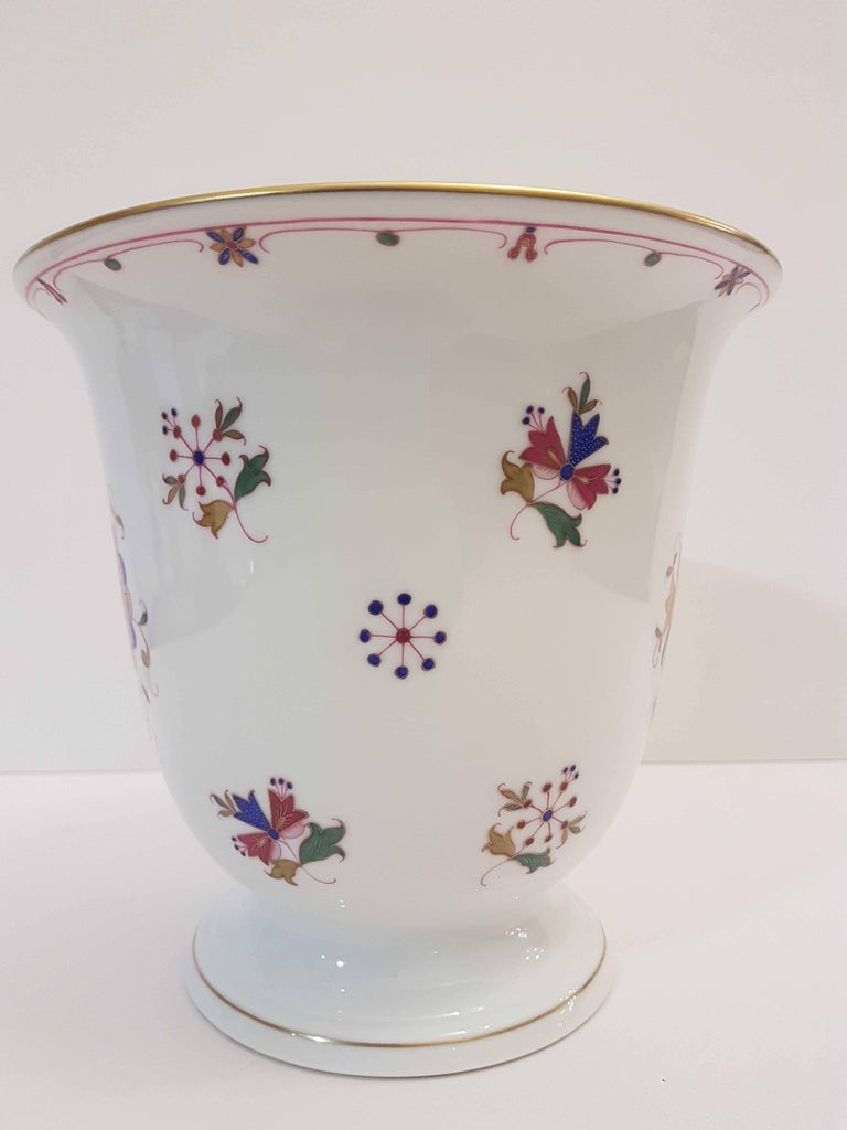 Herend Vase Hand-Painted Hungarian Porcelain, Modern at 1stDibs