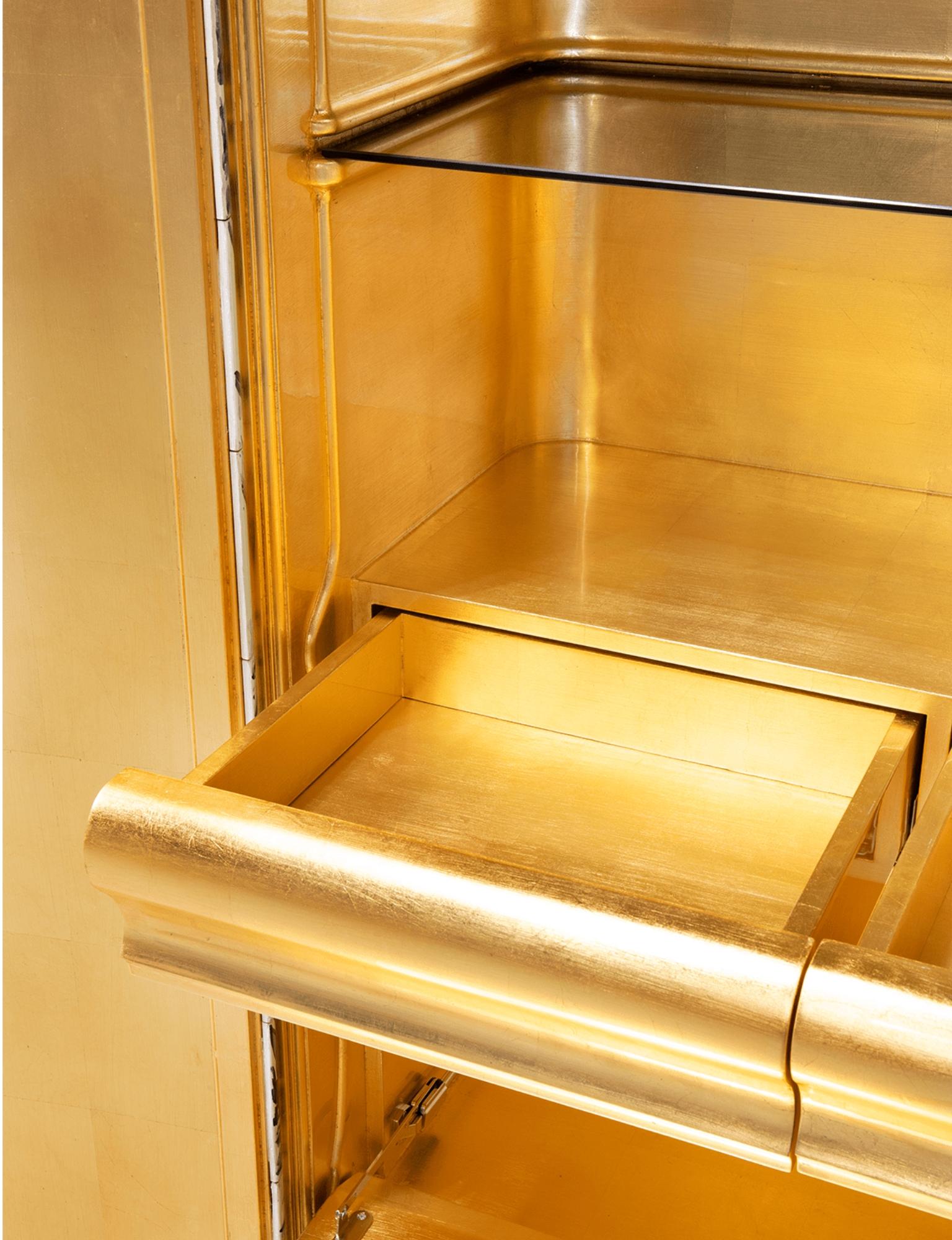 Heritage Cabinet - Hand-Painted Tiles - Gold Plated and Brass - Boca do ...