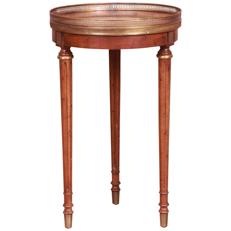 Heritage French Regency Walnut and Brass Tea Table or Occasional Side ...