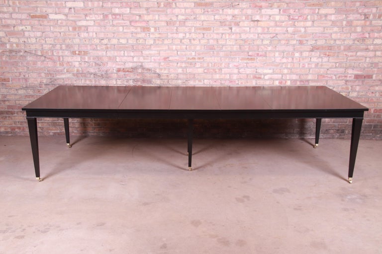 Heritage Henredon French Regency Black Lacquered Dining Table, Newly ...