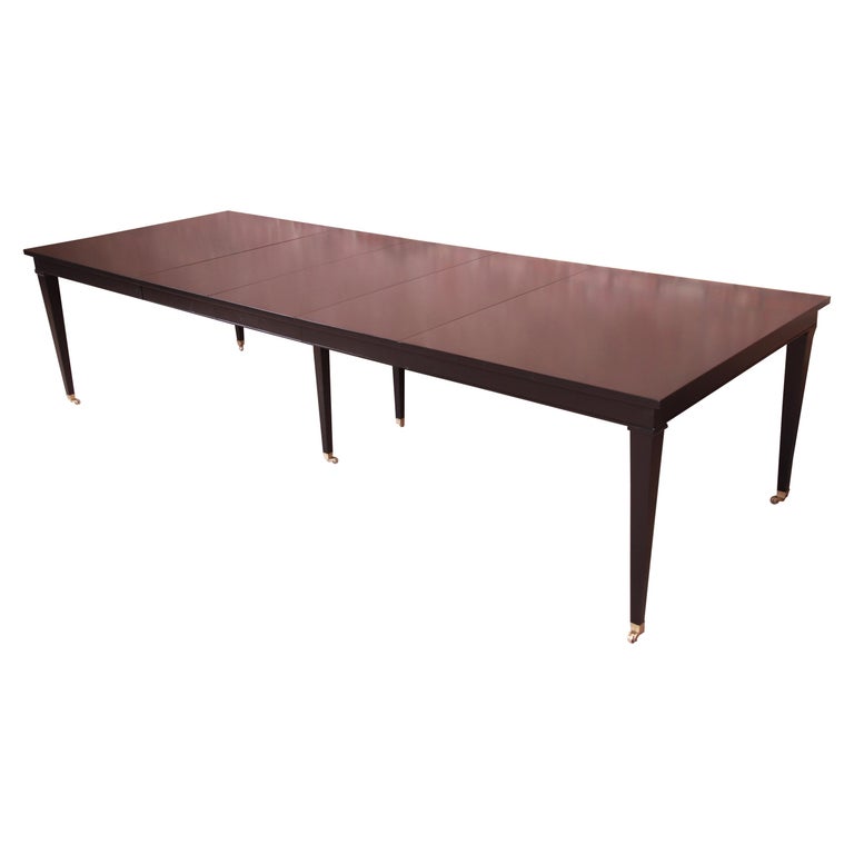 Heritage Henredon French Regency Black Lacquered Dining Table, Newly ...