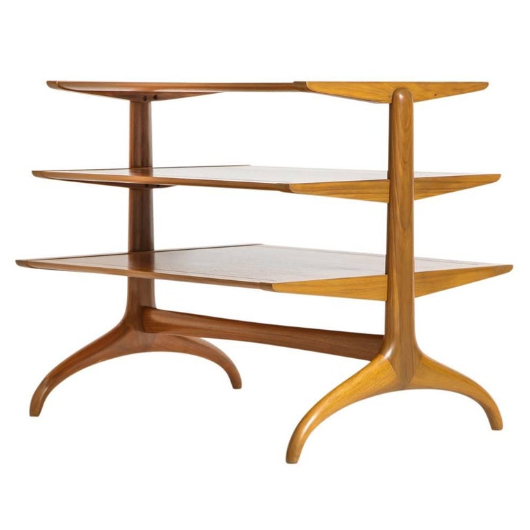 Heritage Magazine Table 3 Tier Walnut Signed, USA, 1950s For Sale at ...