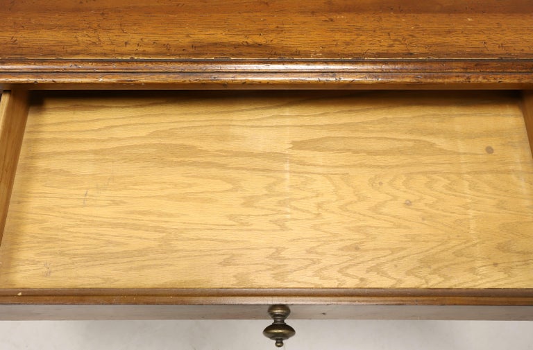 Heritage Walnut English Tudor Barley Twist Writing Desk For Sale at 1stDibs