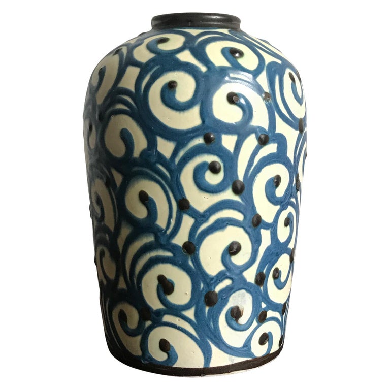 Herman August Kähler Scandinavian Ceramic Pottery Vase, 1950s at 1stDibs