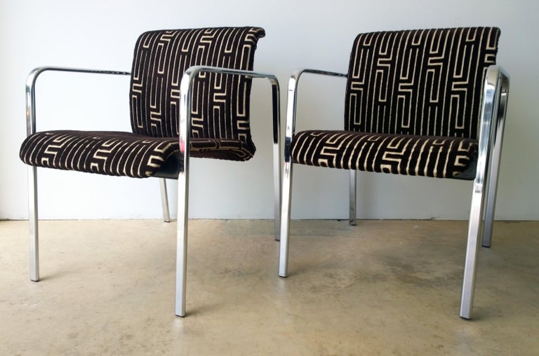 Herman Miller Chrome, Black Rubber with Brown and Tan Burnt, Out Velvet ...
