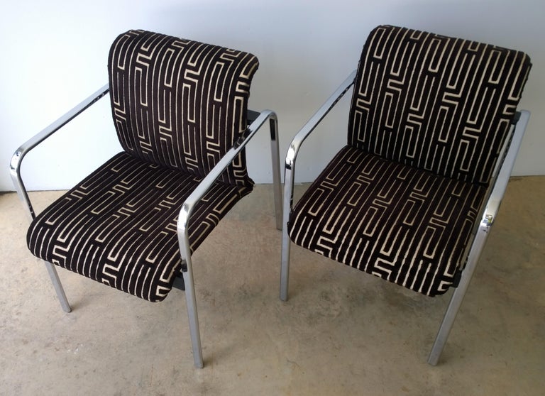 Herman Miller Chrome, Black Rubber with Brown and Tan Burnt, Out Velvet ...