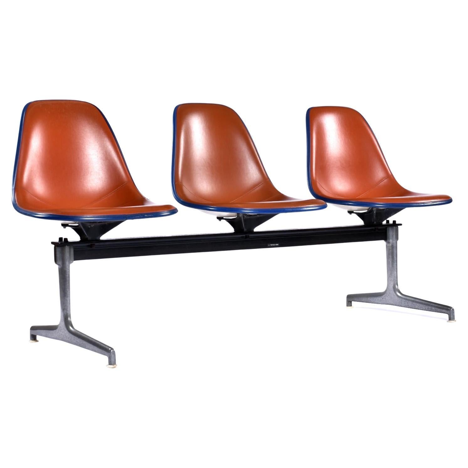 Eames for Herman Miller Tandem Sling Bench in Black Edelman Leather at ...
