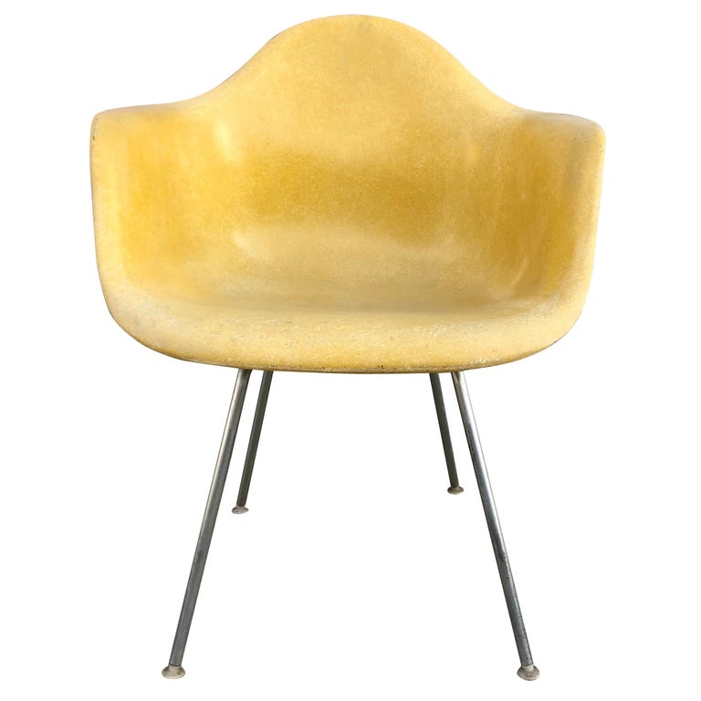 Herman Miller Eames DAX Armchair in Brilliant Yellow For Sale at ...