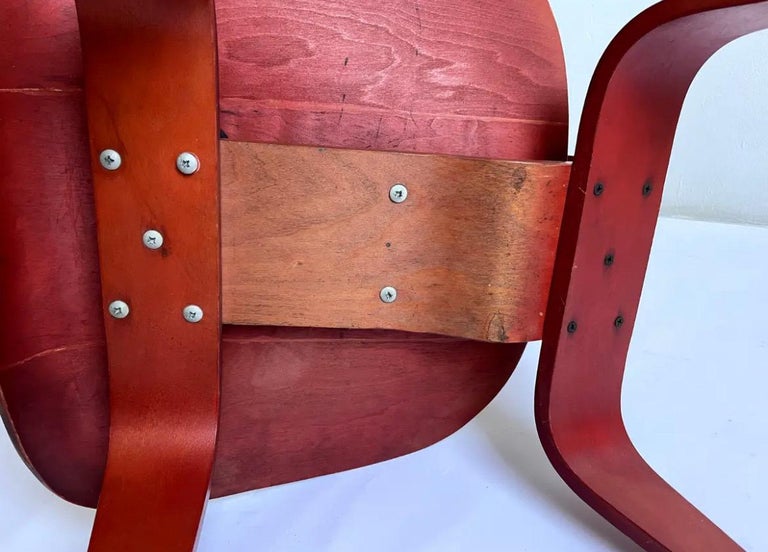 Herman Miller Eames LCW Red Aniline Dye For Sale at 1stDibs