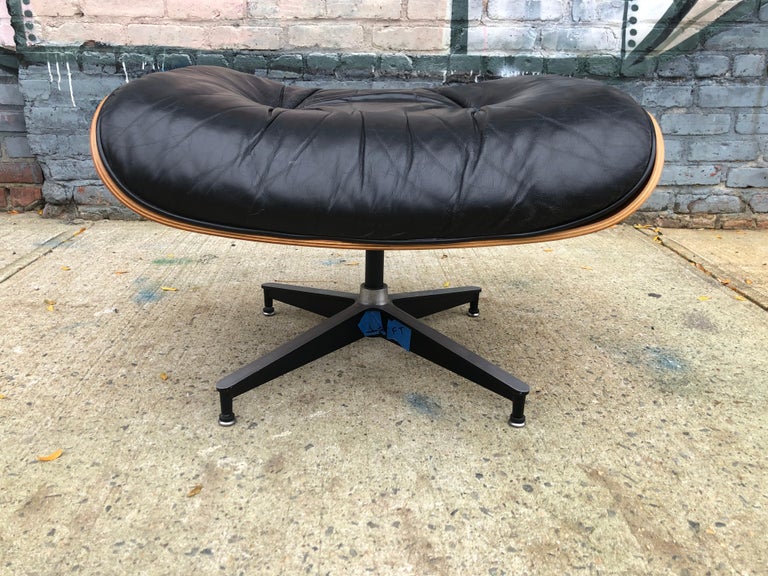 Herman Miller Eames Ottoman or Footstool in Cherry and Black Leather at ...