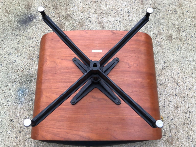 Herman Miller Eames Ottoman or Footstool in Cherry and Black Leather at ...