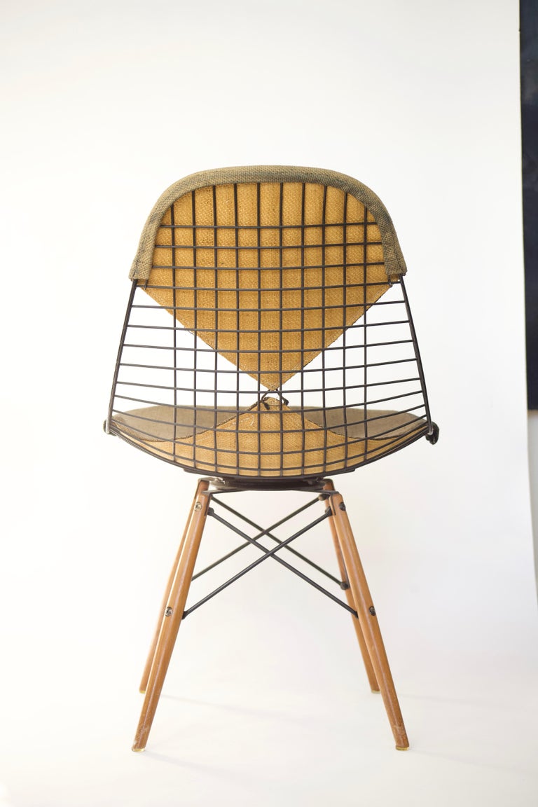 Herman Miller Eames PKW-2 Wire Chair with Swivel Dowel Base at 1stDibs