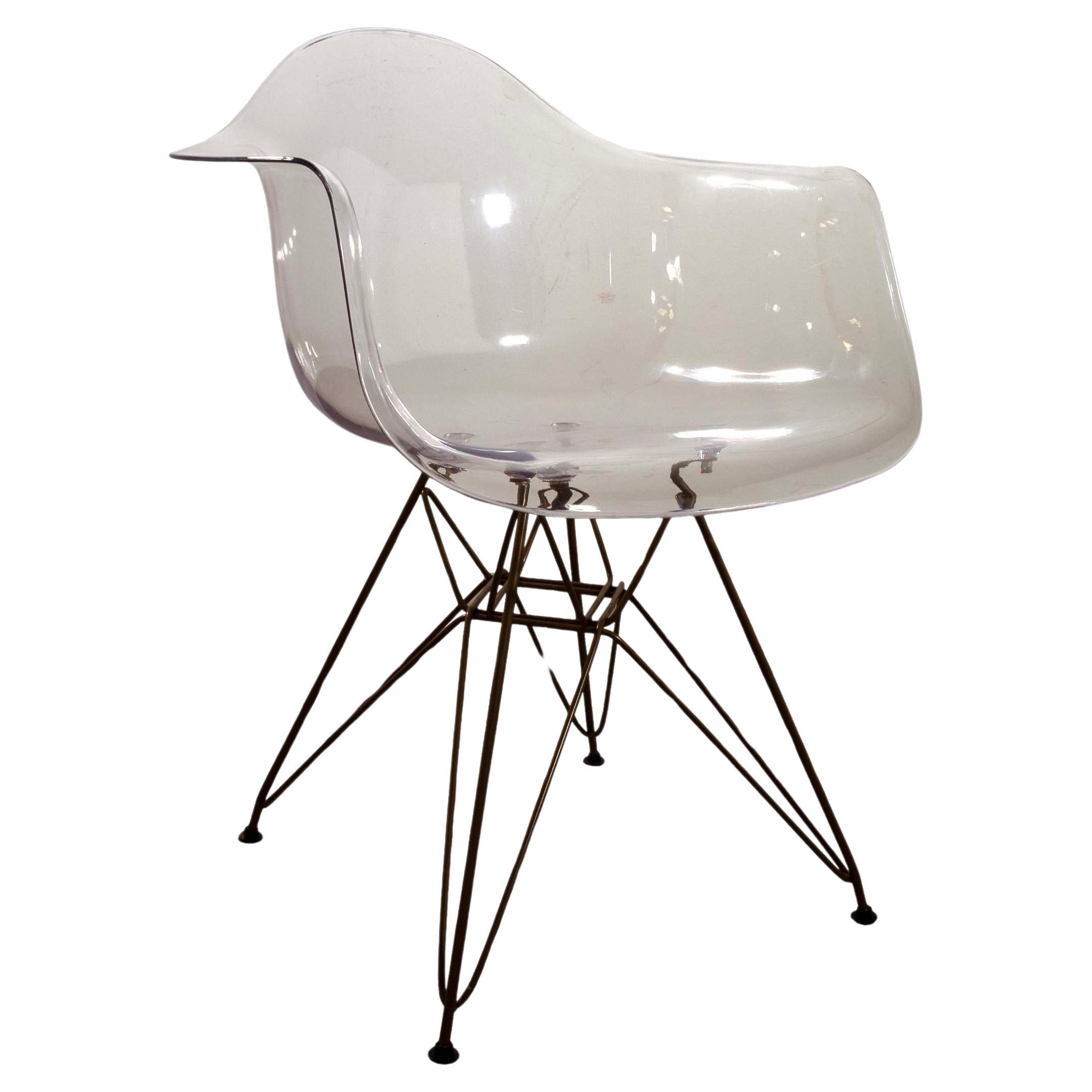 Herman Miller Eames Style Acrylic Molded Armchair Vintage Mid Century ...