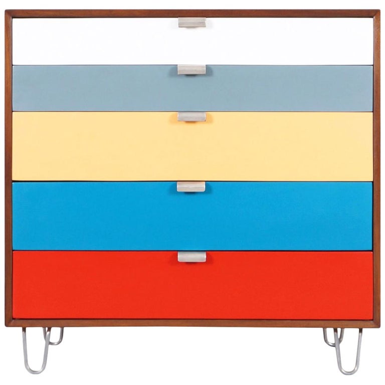 Herman Miller Multi-Color Lacquered and Walnut Chest of Drawers by ...