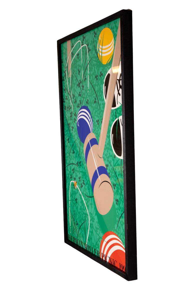 Herman Miller Picnic 1999 Croquet Vintage Poster Designer Kathy Stanton ...