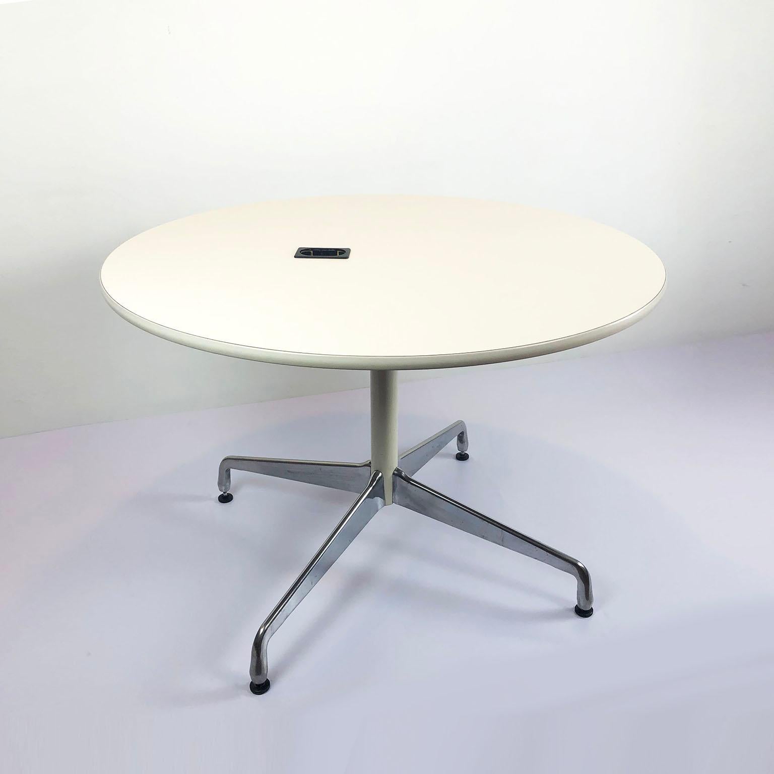 Herman Miller Round Aluminum Group Table For Sale at 1stDibs | herman ...