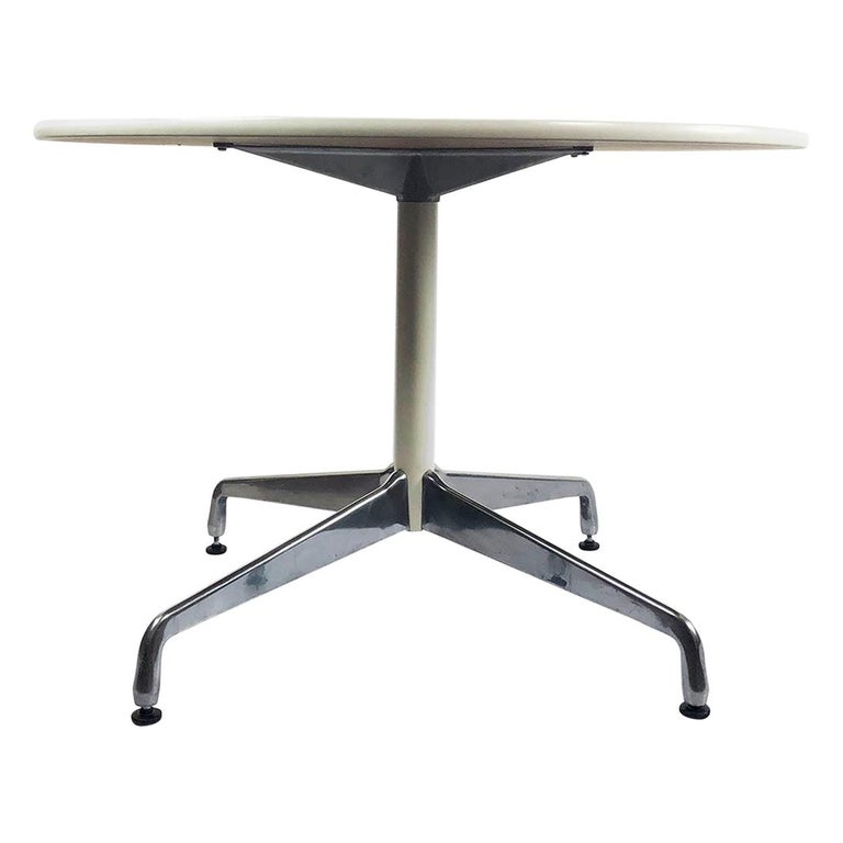 Herman Miller Round Aluminum Group Table For Sale at 1stDibs