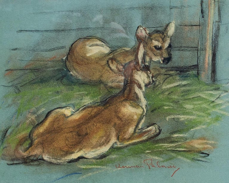Herman Palmer - Original Herman Palmer - Two Animals Resting For Sale ...