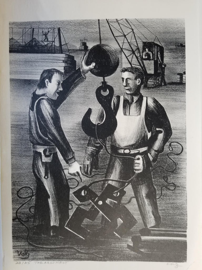 Herman Roderick Volz "The Argument" WPA and Modern Expressionist Artist ...