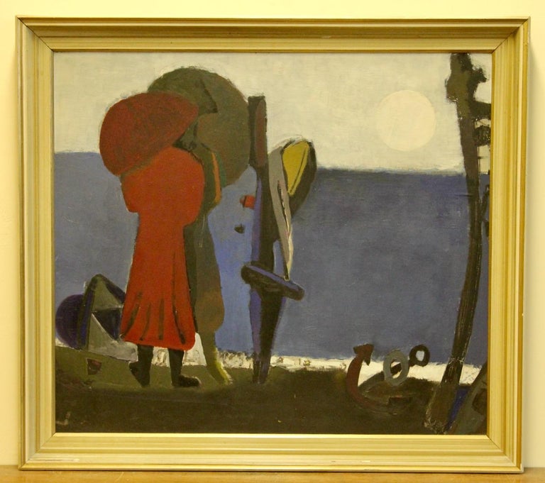 Hermann Bachmann - Hermann Bachmann, 1952, Abstract Modern Oil Painting ...