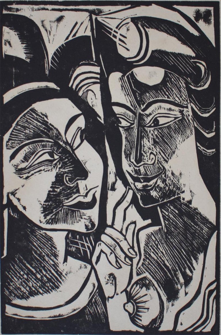 Hermann Max Pechstein - Dialogue, from: HM Pechstein Woodcuts ...