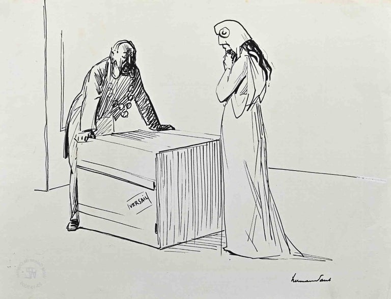 Hermann Paul - Versail - Ink Drawing by Hermann Paul -1890s For Sale at ...