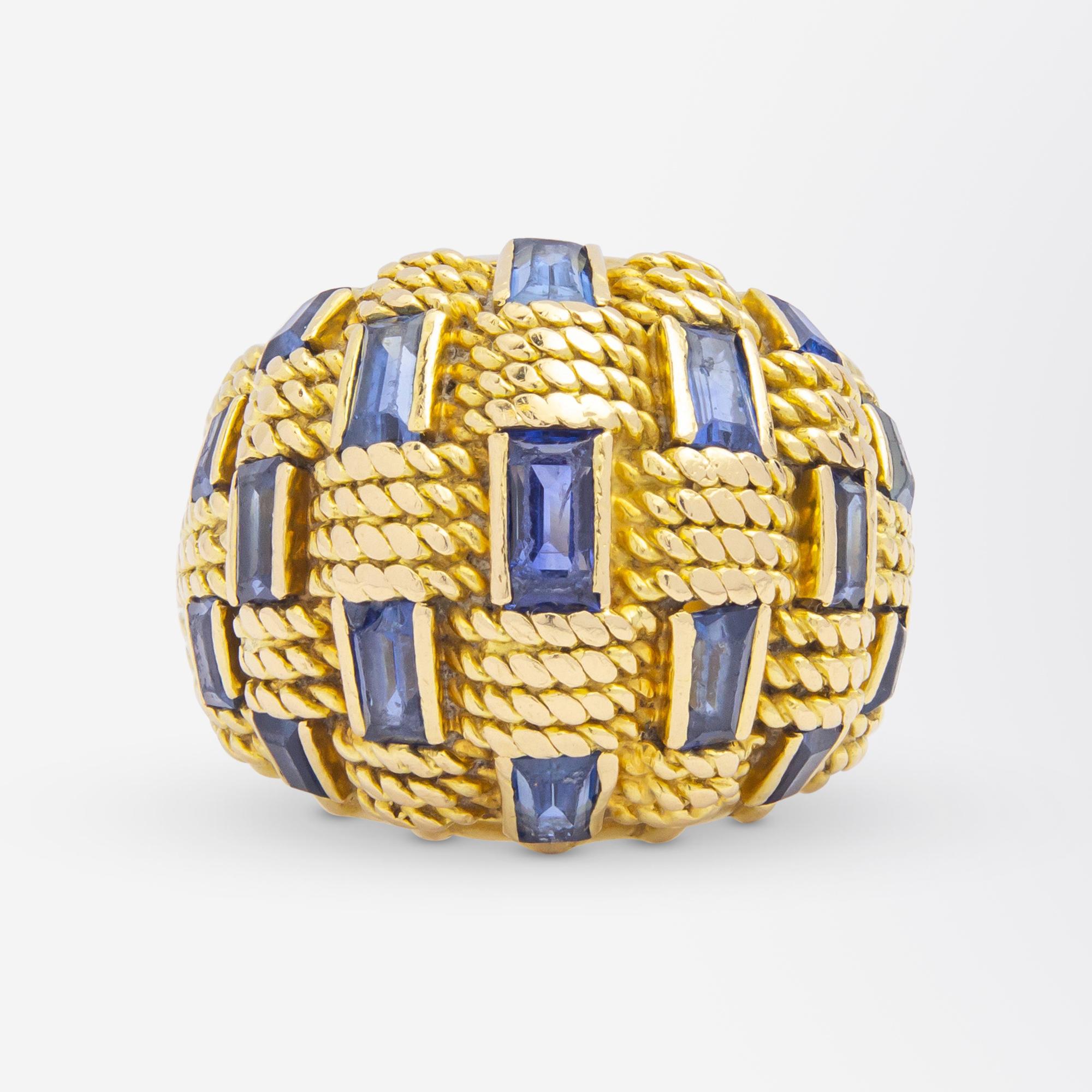 Hermes, 18 Karat Yellow Gold and Sapphire 'Bombe' Ring at 1stDibs ...