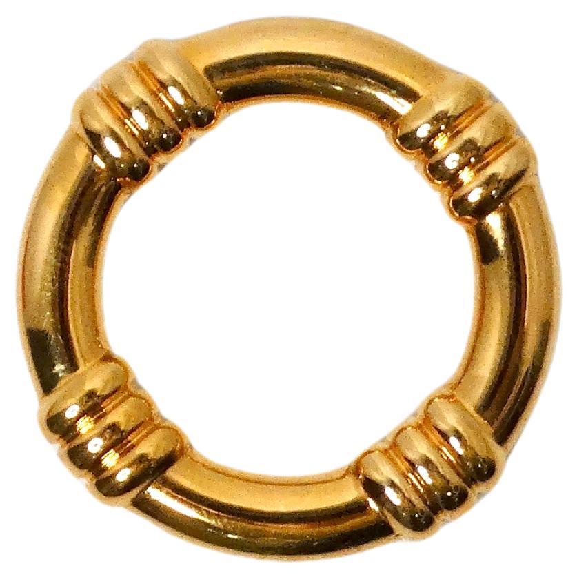 Hermes 18k Gold Plated Scarf Ring For Sale at 1stDibs