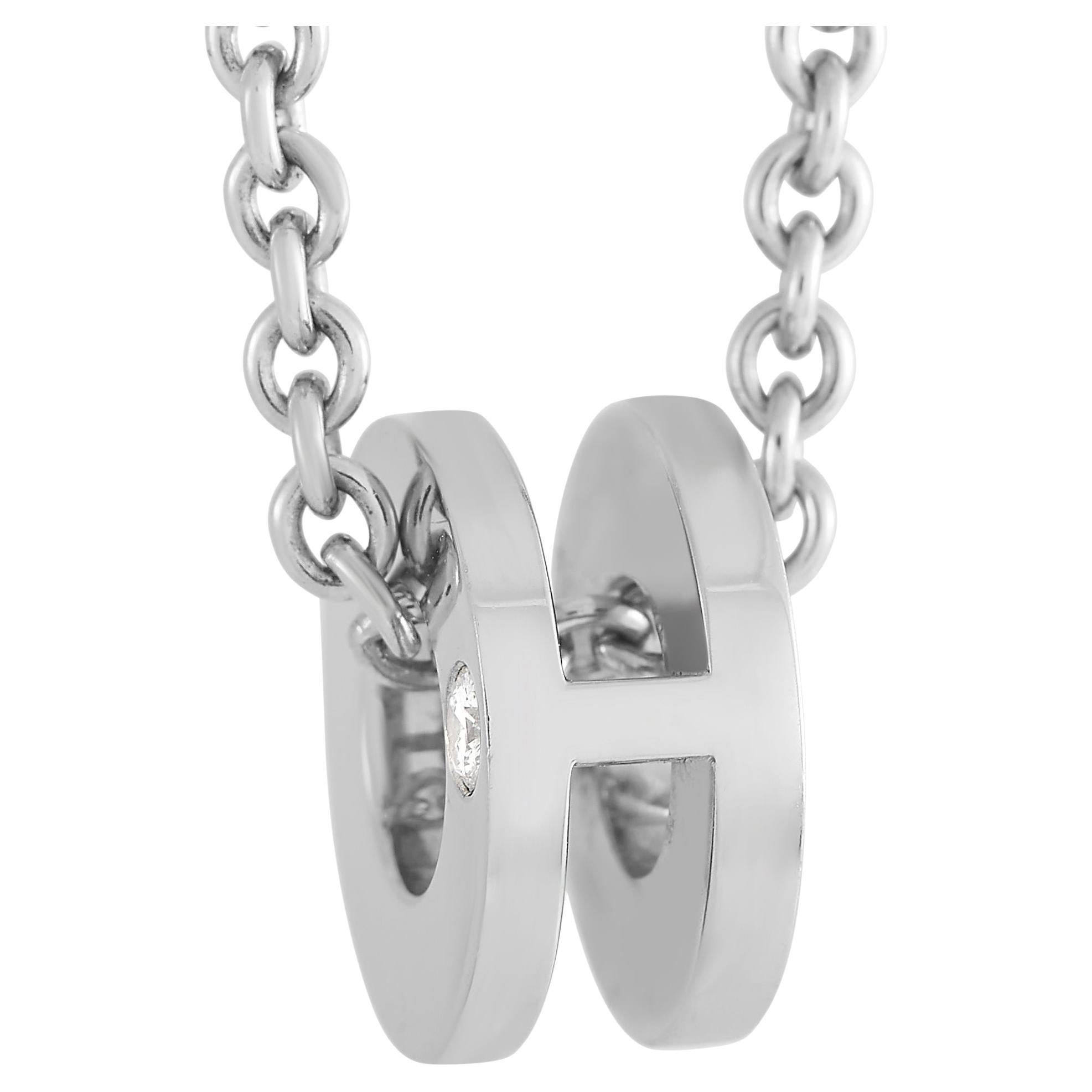 Hermès Clarté Sterling Silver Pendant Necklace For Sale at 1stDibs