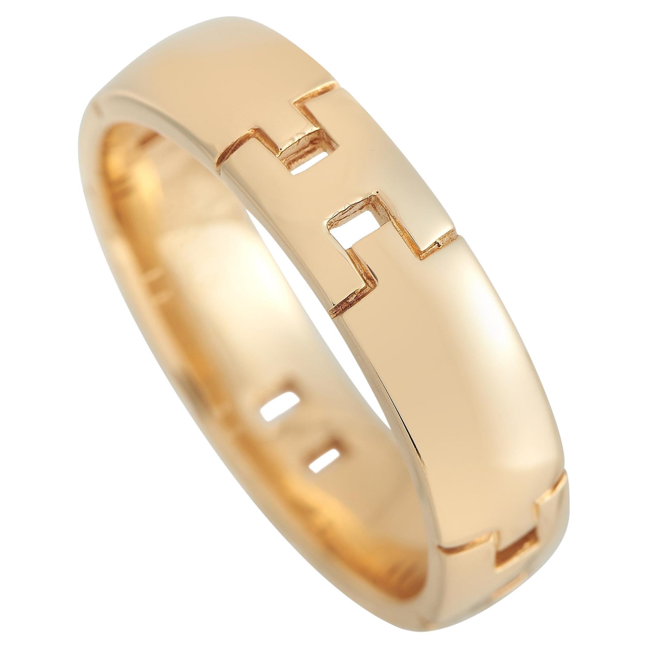 Hermes Diamond H Lock Yellow Gold Ring For Sale at 1stDibs | hermes ...