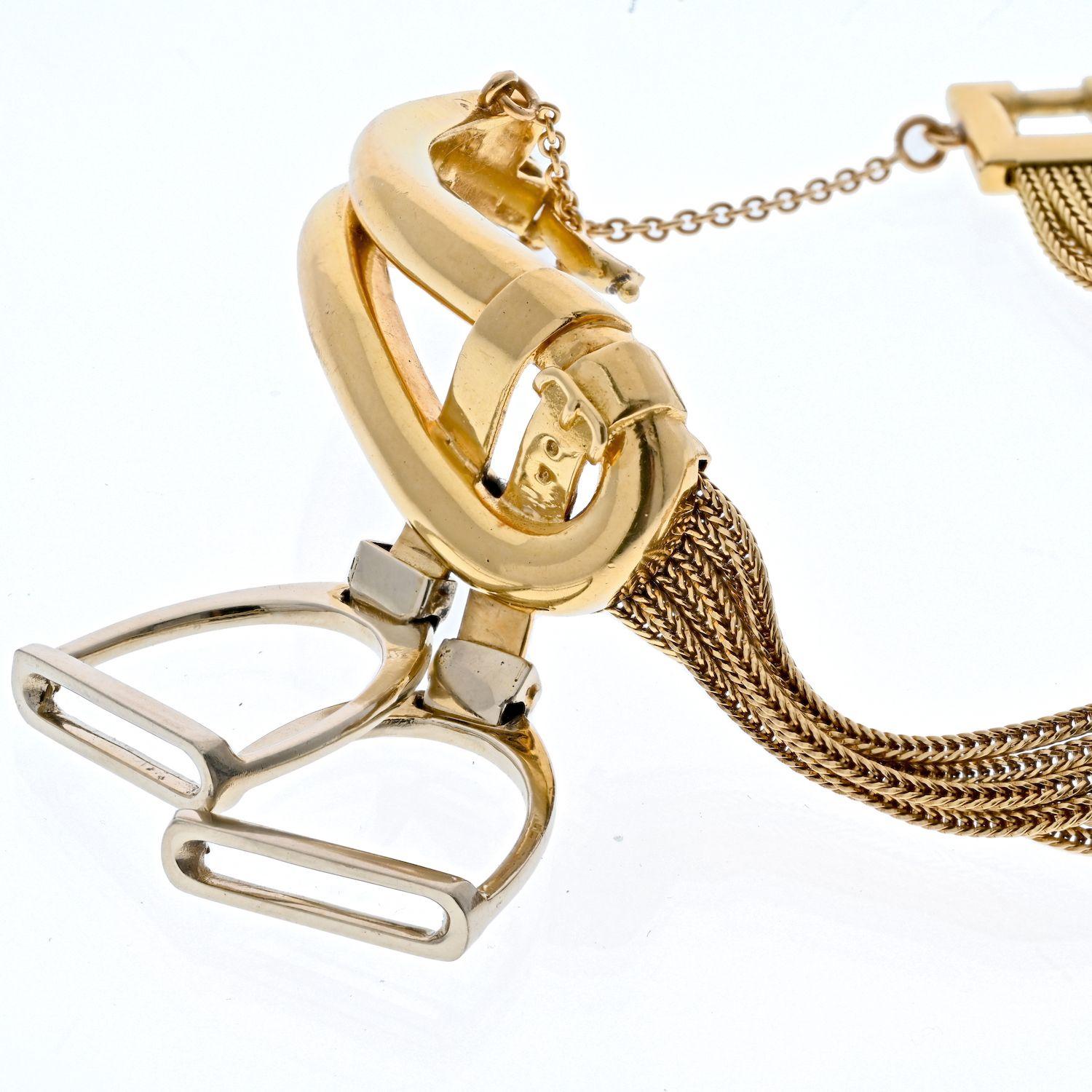 Hermes 18K Yellow Gold Paris Stirrup Buckle Bracelet For Sale at 1stDibs | hermes stirrups, ly ...