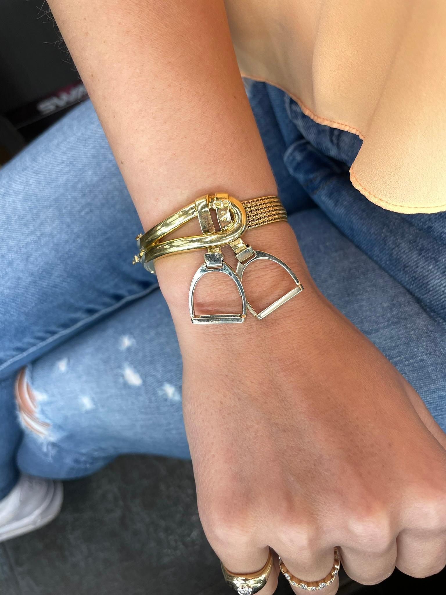 Hermes 18K Yellow Gold Paris Stirrup Buckle Bracelet For Sale at 1stDibs | hermes stirrups, ly ...
