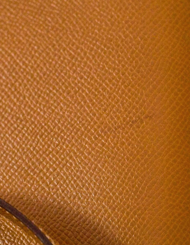 Hermes 1980s Vintage Tan Epsom Leather Saddle Bag For Sale at 1stDibs
