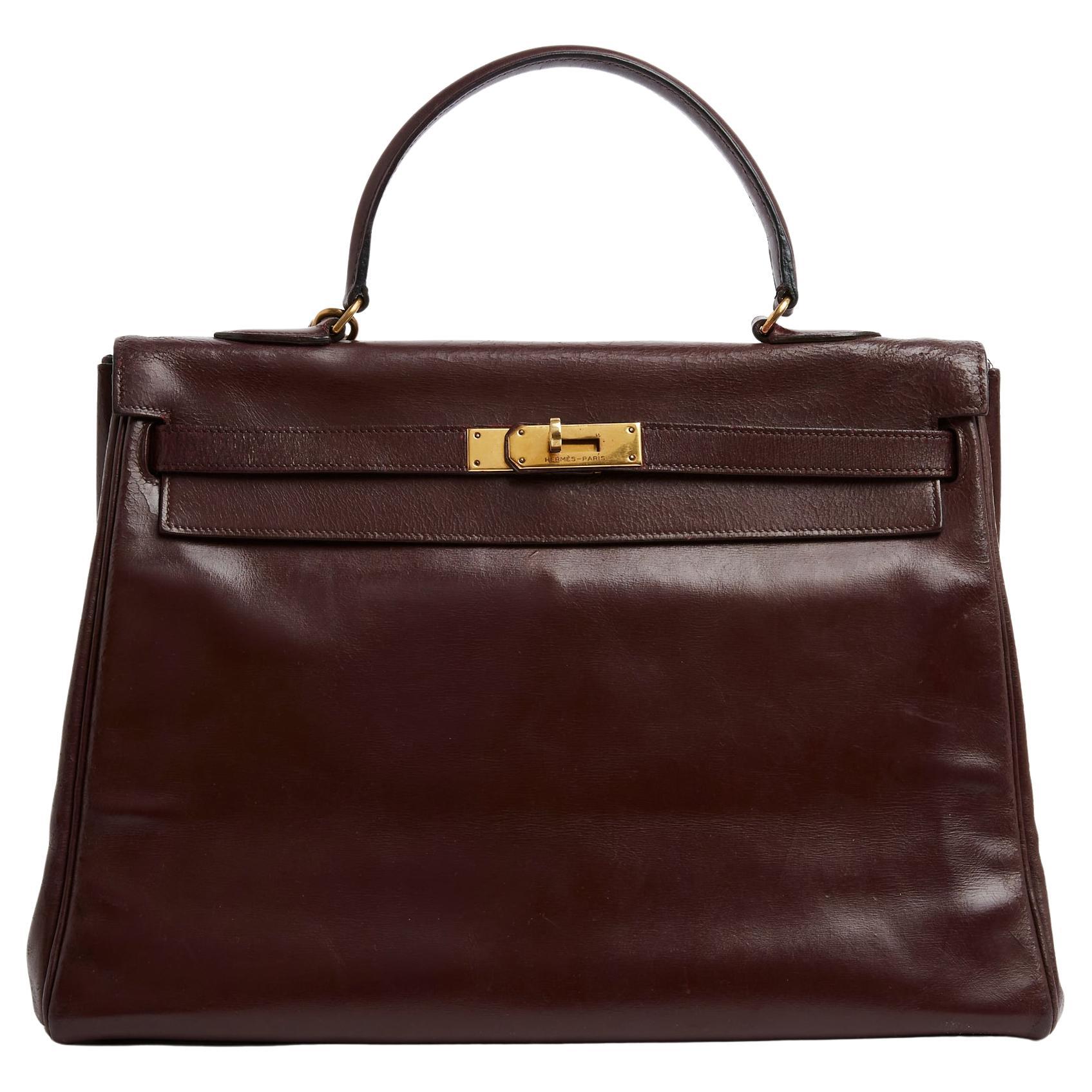 Hermès 1981 Sac Kelly 35 Burgundy Dark Red Leather Bag Hermes For Sale ...