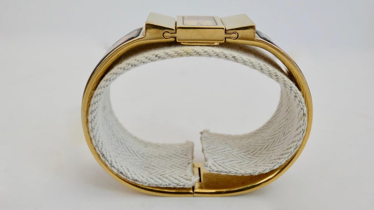 Hermés 1990s Cheval Horse Enamel Loquet Watch at 1stDibs