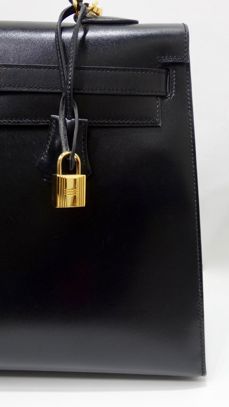 Hermès 2016 Kelly Sellier 35cm Black Box Leather at 1stDibs