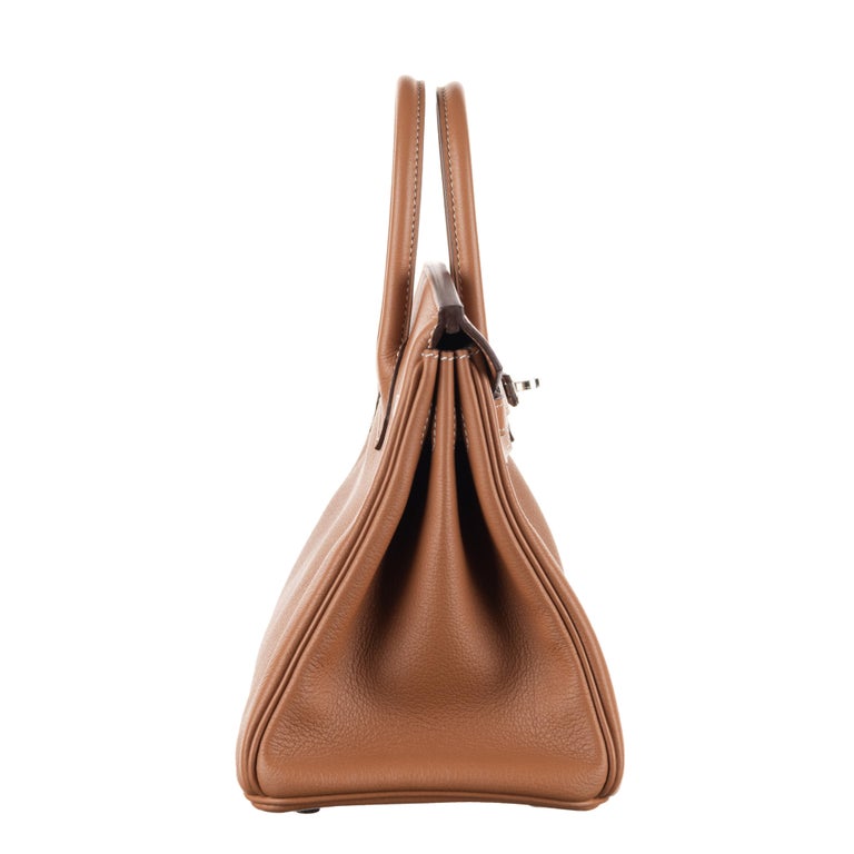 Hermès 25cm Birkin Verso Gold Novillo Palladium Hardware 2020 at 1stDibs