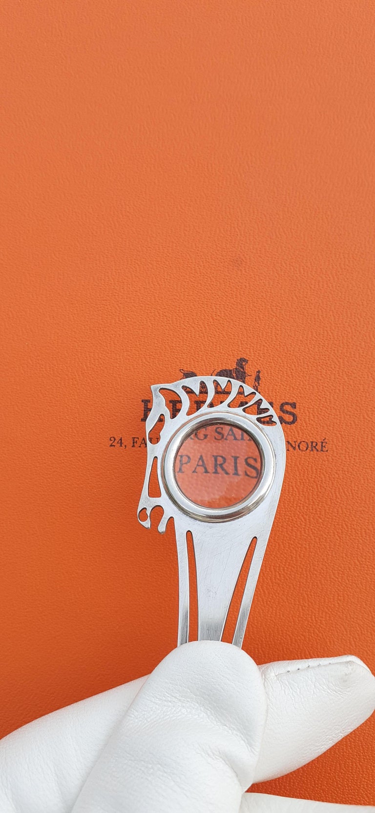 Hermès 3 functions Paperclip Magnifying Glass Bookmark Horse Pattern in ...