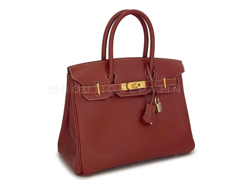 Excellent Hermes Brique Birkin Box 30cm 65138 For Sale at 1stDibs
